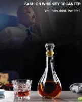 China Home Bar Gift 500ml Capacity Whisky Bottle with Sealed Glass Stopper Decal Surface for sale