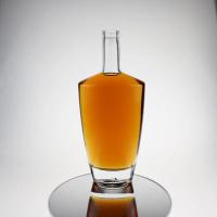 China Glass Body Material Custom Glass Bottle for 700ml Super Flint Vodka Spirits Whisky Brandy for sale