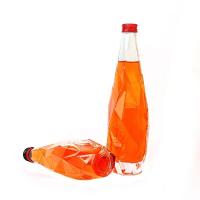 China Transparent Rhombus Glass Bottle 350ml 500ml Custom Color Glass Collar Unique Design for sale