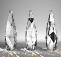 China Transparent Rhombus Glass Bottle 350ml 500ml Custom Color Glass Collar Unique Design for sale