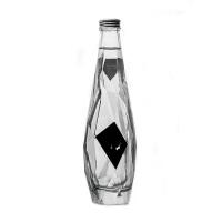 China Transparent Rhombus Glass Bottle 350ml 500ml Custom Color Glass Collar Unique Design for sale