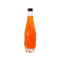 China Transparent Rhombus Glass Bottle 350ml 500ml Custom Color Glass Collar Unique Design for sale