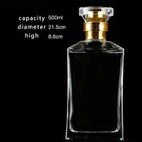 China 500ml Glass Bottle for Bespoke Custom Pewter Metal Labels Rum Whisky Vodka Gin Spirits for sale