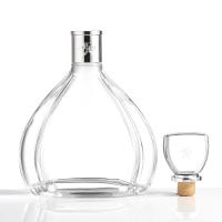 China Transparent Round Empty Flint Glass Liquor Wine Whisky Vodka 50ml Capacity for Beverage for sale