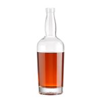 China Transparent Glass Products 500ml 750ml 1000ml Round Empty Tequila Bottle and Spray Cap for sale