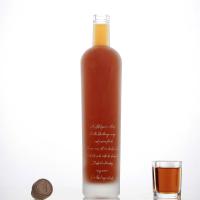 China LOGO Printing Label Custom Glass Bottle for Tequila Fancy Color Blue 700ml Vodka 70cl for sale
