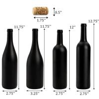 China Capacity 750ml Custom Empty Matte Coated Black Wine Bottle for Various Sizes of Wine for sale