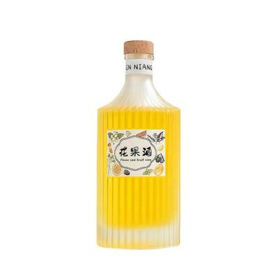 China Decal Surface Handling 500ml Frosted Clear Glass Bottle for Alcohol and Juice Storage for sale