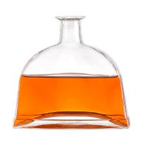 China Sealing Type Thick Bottom Flat Whisky Bottles for Cosmetics Industry Glass Material for sale