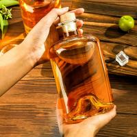 China 375ml Capacity Glass Bottle with Wooden Cap and Transparent Design for sale