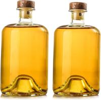 China 375ml Capacity Glass Bottle with Wooden Cap and Transparent Design for sale