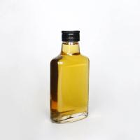 China Glass Products 100ml Custom Clear Flat Glass Flask for Whiskey and Spirits Bottle for sale