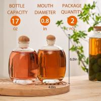China Wine Beverage Oil Vinegar Kombucha Soda Water Whiskey Vodka 500ml Glass Bottle with Cork Stopper Cap for sale