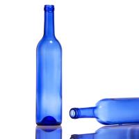 China 500ml Transparent Amber Green Blue Glass Red Wine Bottle With Cork for Cosmetic Packing for sale