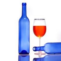 China 500ml Transparent Amber Green Blue Glass Red Wine Bottle With Cork for Cosmetic Packing for sale