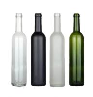 China Customized Logo Luxury Red Wine Glass Bottle with Spray Cap and Glass Collar Material for sale
