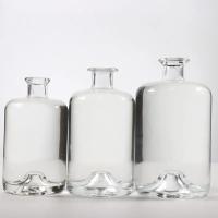 China Collar Glass 750ml 500ml 375ml 200ml 100ml Vodka Spirit Gin Rum Liquor Bottle for Cosmetic for sale