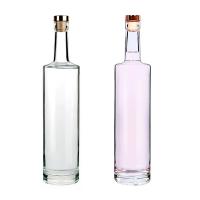 China Sleek Appearance 750ml Custom Glass Bottle for Liquor Gin Brandy Rum Vodka and Spirit for sale