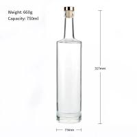 China Sleek Appearance 750ml Custom Glass Bottle for Liquor Gin Brandy Rum Vodka and Spirit for sale