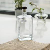 China Rectangular Glass Spirit Bottle Square Glass Whisky Vodka Bottle Custom Glass Bottle for sale