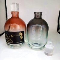 China Glass Collar Round 500ml Vodka Bottle for Customized Production and Sale for sale