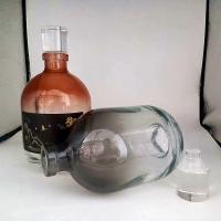 China Glass Collar Round 500ml Vodka Bottle for Customized Production and Sale for sale