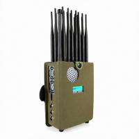 China All In One Handheld Cell Phone Signal Jammer High Power 24W With Nylon Cover for sale