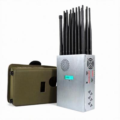 China Portable Wireless Signal Jammer Blocker 24 Antennas For 5G WiFi GPS UHF VHF for sale