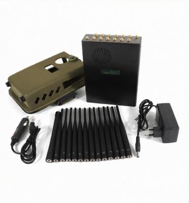 China 14 Bands Portable Phone Signal Jammer 25 Meters With Cooling Fan for sale