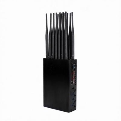 China Portable 14 Bands Cell Phone Jammer 20 - 25 Meters Jamming Range With LCD Display for sale
