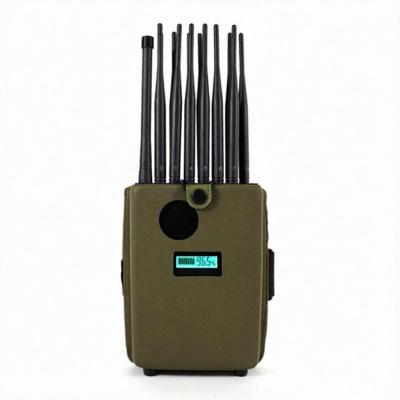 China High Power Portable Handheld Signal Jammer 14 Bands 2 - 25M Jamming range for sale