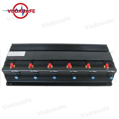 China Power Adjustable Mobile Phone Signal Jammer 6 RF Customized Frequency Safe Operation for sale