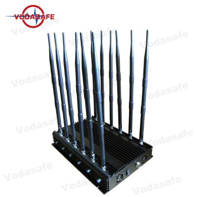 China 12 RF Antennas Mobile Phone Signal Jammer 10 - 50m Effective Cover Radius for sale