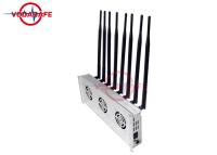 China Silver Color Cell Phone Signal Jammer , Mobile Phone Blocking Device Adjustable Jamming Range for sale