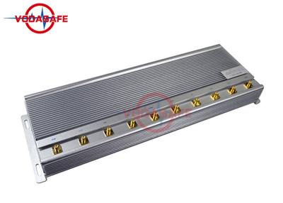 China Silver Color Fixed Mobile Phone Signal Jammer With 10 Different Frequencies for sale