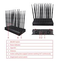 China 45W 22 Antennas Wireless Signal Jammer 40m Remote Control Infrared for sale