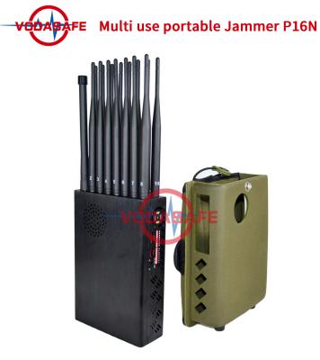 China 16 Band 12000mAh 25m Mobile Phone Signal Jammer ICNIRP GPS WiFi Signal Jammer for sale