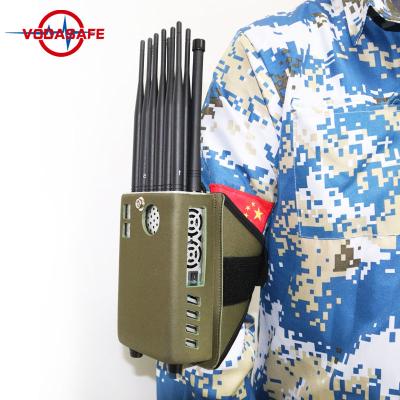 China 12 Bands 5G 4G 3G Wifi GPS Tracker Portable Signal Jammer 12Walt 30meter Jamming Range for sale