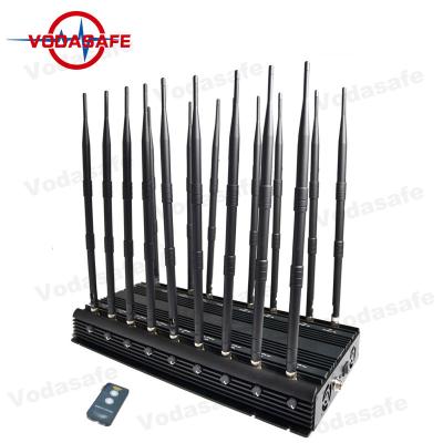 China 18 Antenna 47W Lojack High Power Signal Jammer 4G WiMAX AC Adapter for sale