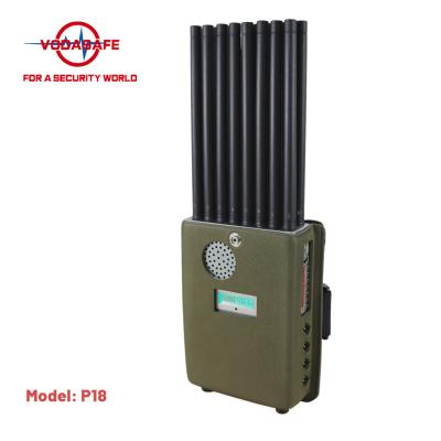China CDMA GSM 16W Aluminum Mobile Phone Blocker 18 Frequencies 25m for sale