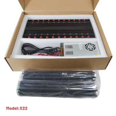 China UHF VHF 45 Watt Wifi Signal Jammer Stationary 22 Bands Walkie Talkie for sale