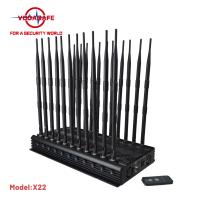 China 0-60m Cell Phone Signal Jammer 22 Antennas 46w WiFi GPS 3G 4G for sale