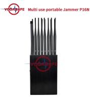 China VHF Lojack Mobile Phone Signal Jammer 16w 12000mAh Cell Phone GPS Jammer for sale