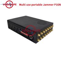 China 25m Lithium Battery Portable Signal Blocker 12000mAh 16 Antennas Black Shell for sale