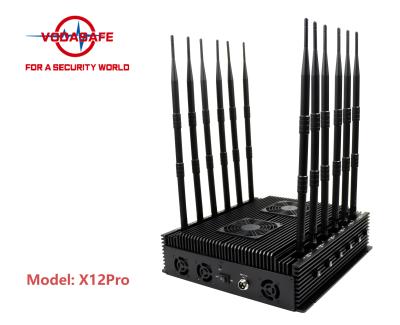 China WiFi 2.4G GPS LOJACK Mobile Jammer Blocker 12 Bands 93W 80m Shielding for sale
