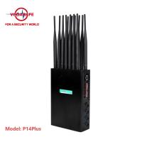 China 14 Antennas Handheld Phone Signal Jammer High Power For WiFi GPS Lojack for sale