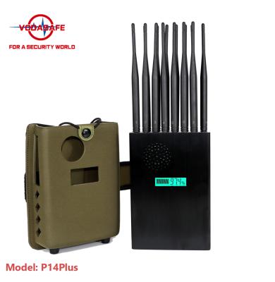 China 14W High Power Portable Signal Jammer 14 Bands For WiFi RC433 315 GPS for sale