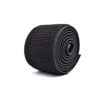 China 20MM-300MM Black and White Elastic Loop Hook and Loop Fastener in 100% Nylon Material for sale