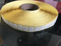 China 22MM diameter 100% polyester   hook and loop self adhesive dots coins with yellow paper liner for sale