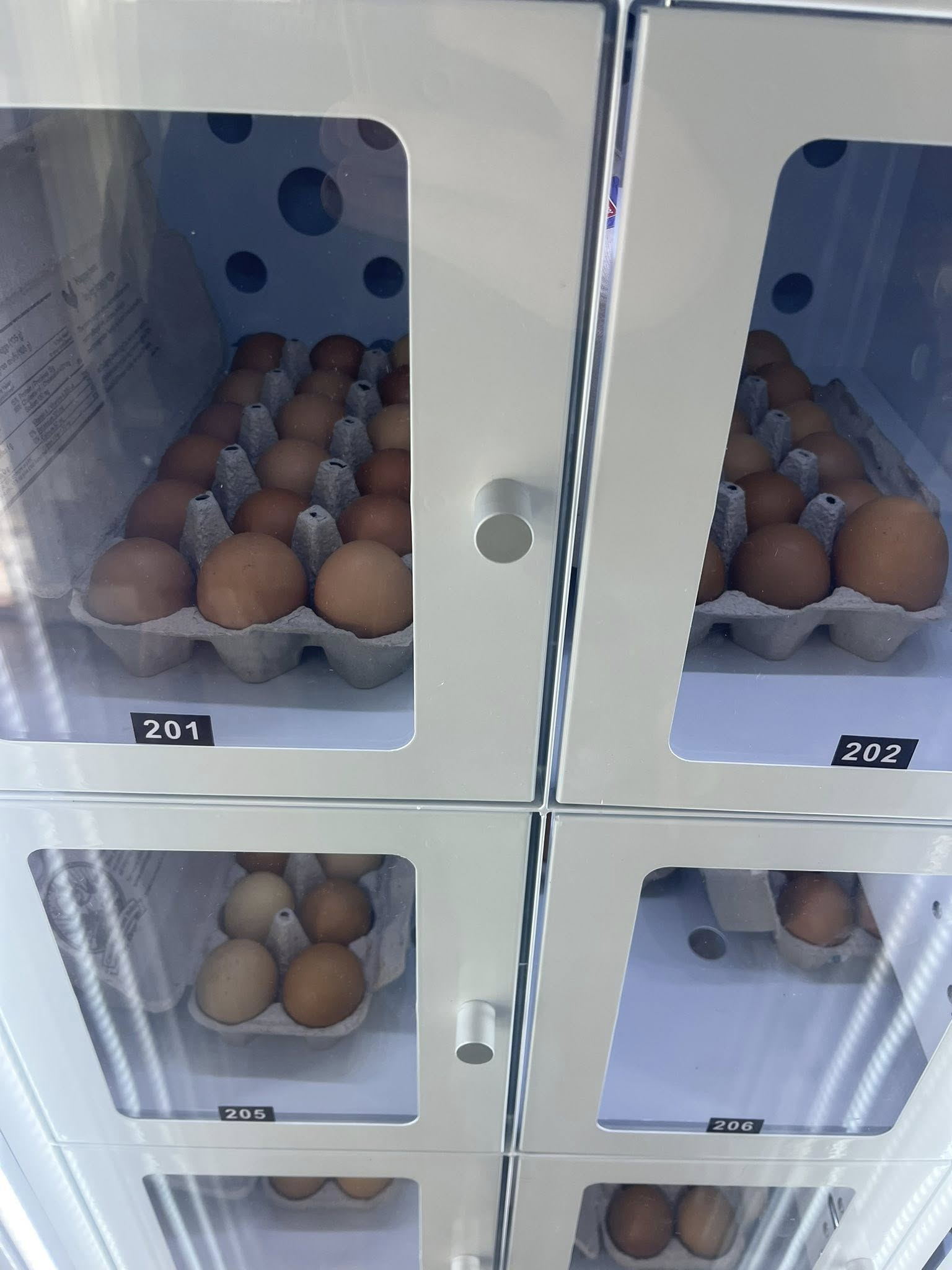 This egg vending machine can use card payment.